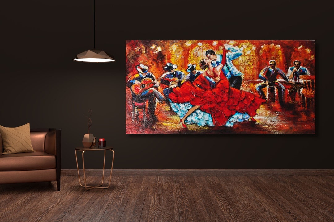 Tango Poster, Dance Canvas, Tango Couple Canvas Art, Tango Oil Painted ...
