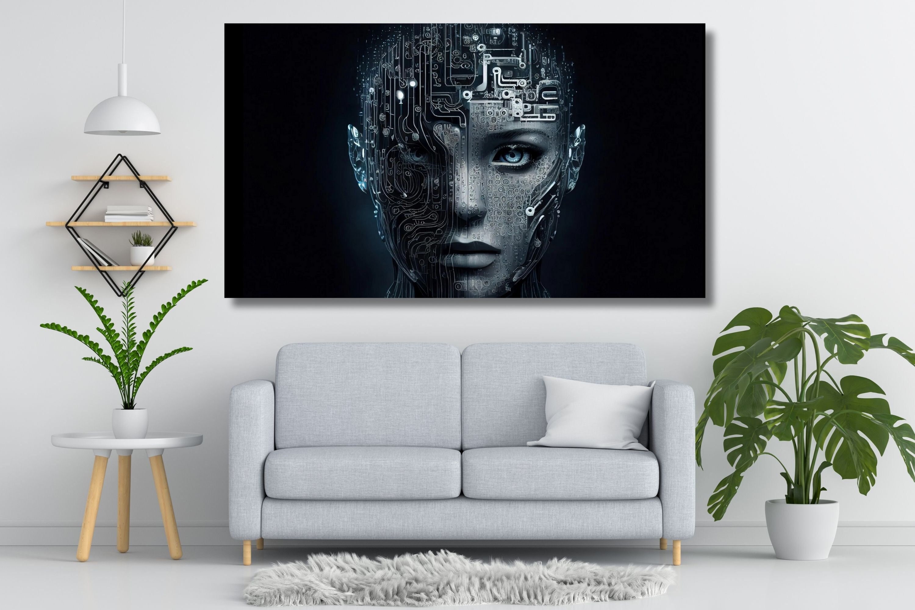 Artificial Intelligence Canvas Wall Art, Robotics & AI Canvas Print, IT ...