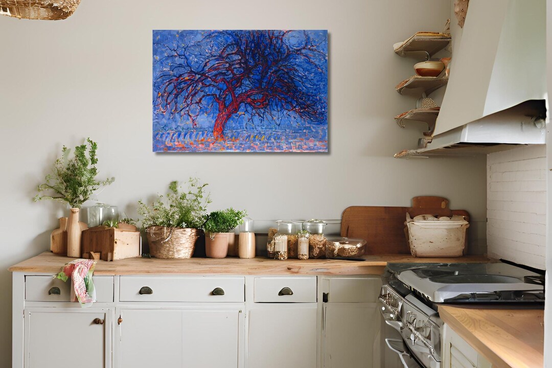 Piet Mondrian Red Tree Canvas, Abstract Nature Wall Art, Mondrian Print ...