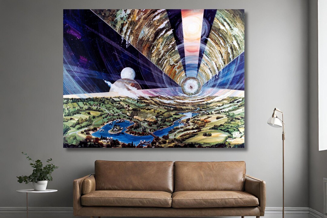 Interior View of an O'neill Cylinder Canvas,retro Style Vintage Space ...