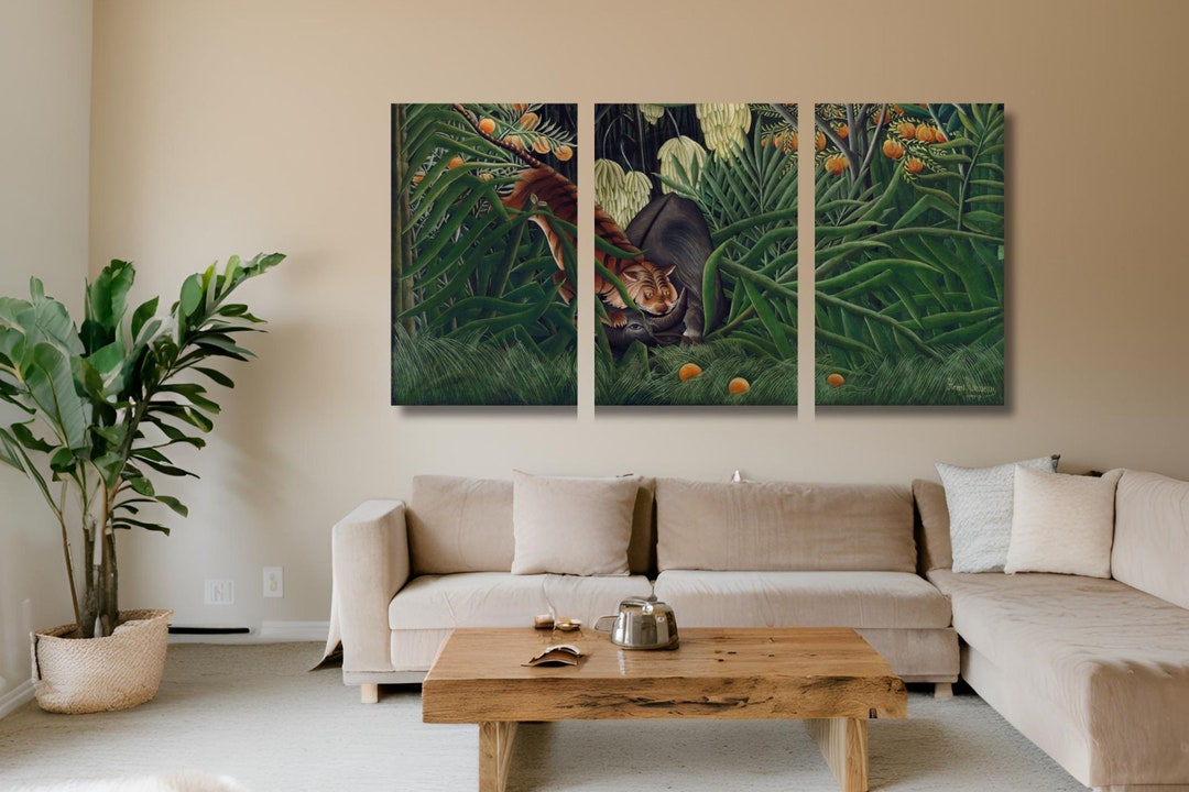 Henri Rousseau Print Fight Between Tiger & Buffalo, Giclée Art Print of ...
