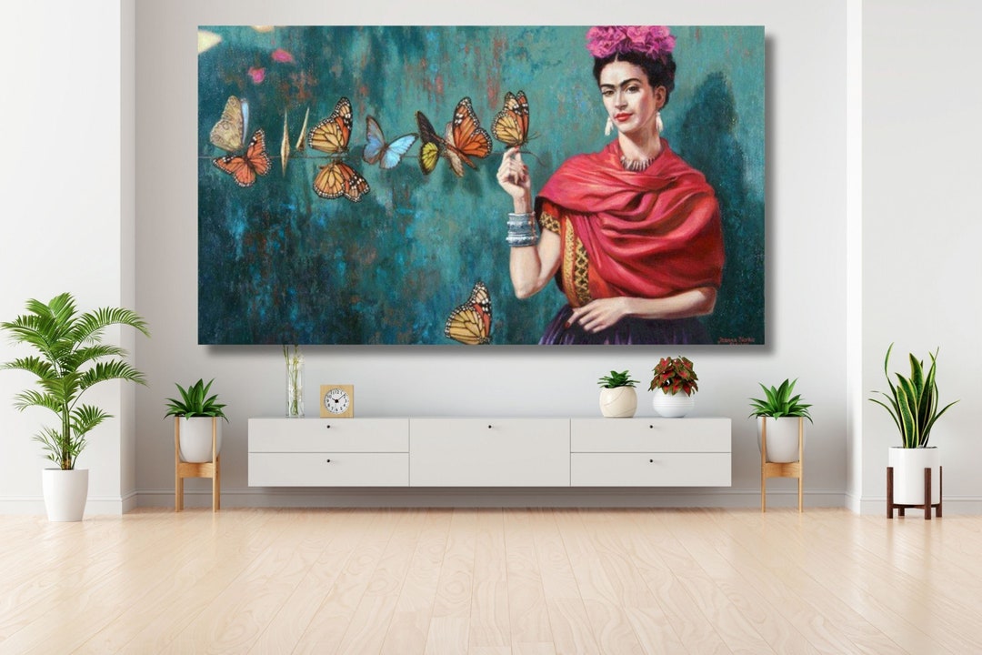 Frida Kahlo Poster, Frida Butterflies Picture Wall Art, Butterflies ...