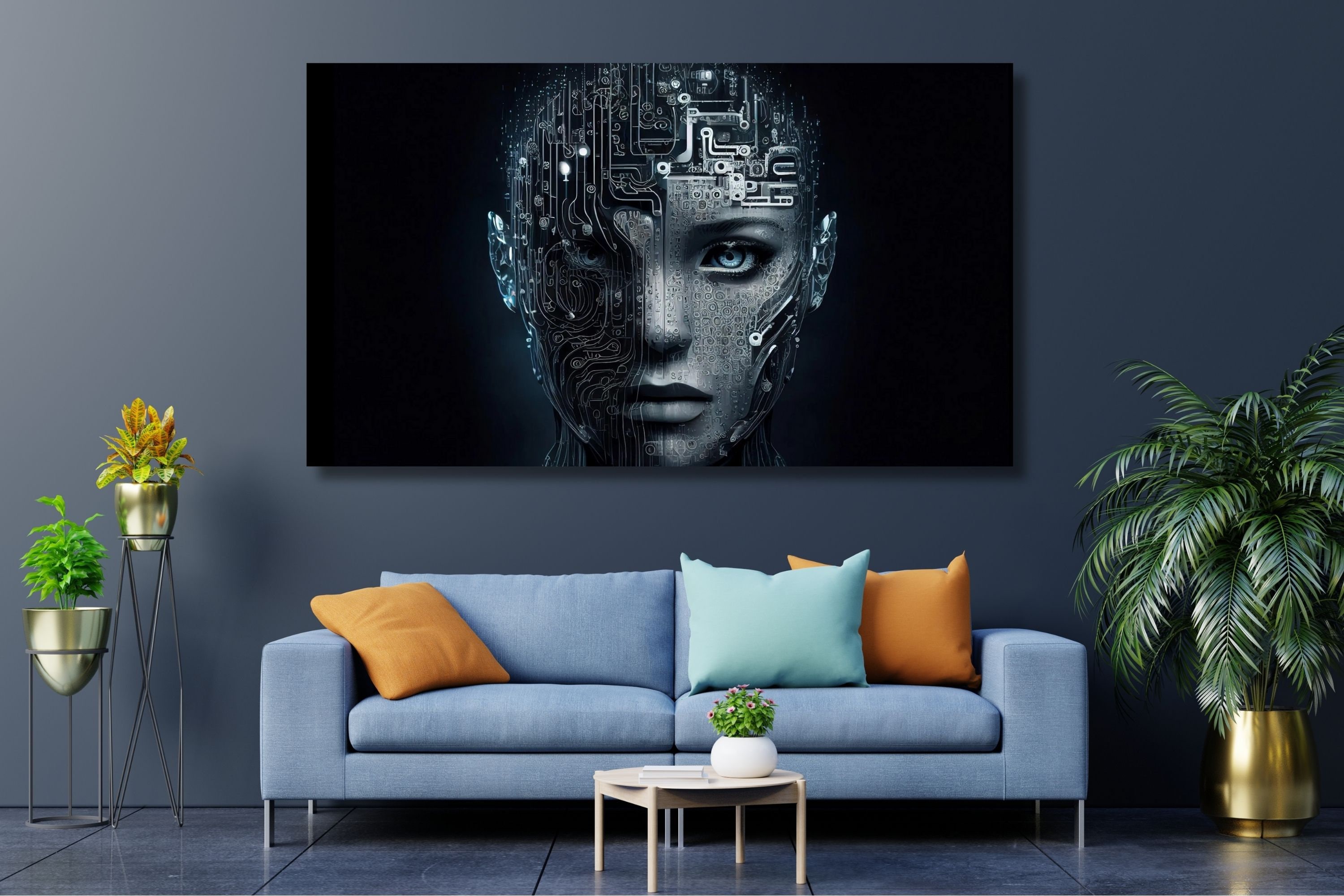 Artificial Intelligence Canvas Wall Art, Robotics & AI Canvas Print, IT ...