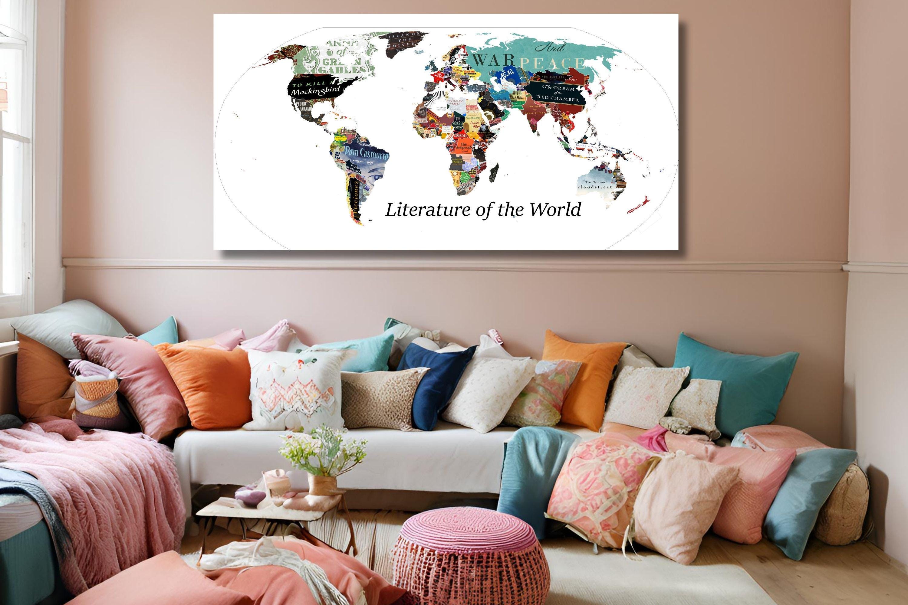 Literature Map World Canvas Art, Literature Art, Literary Print ...