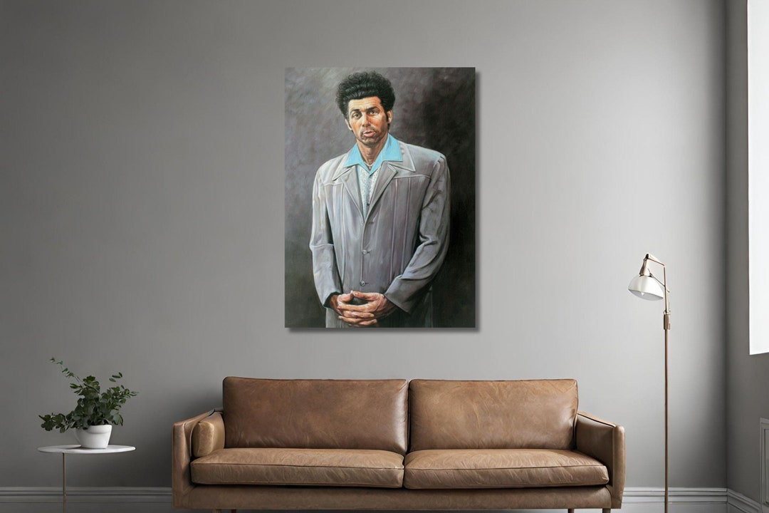 Seinfeld Cosmo Kramer Poster, Funny TV Show Portrait Painting, Cosmo ...