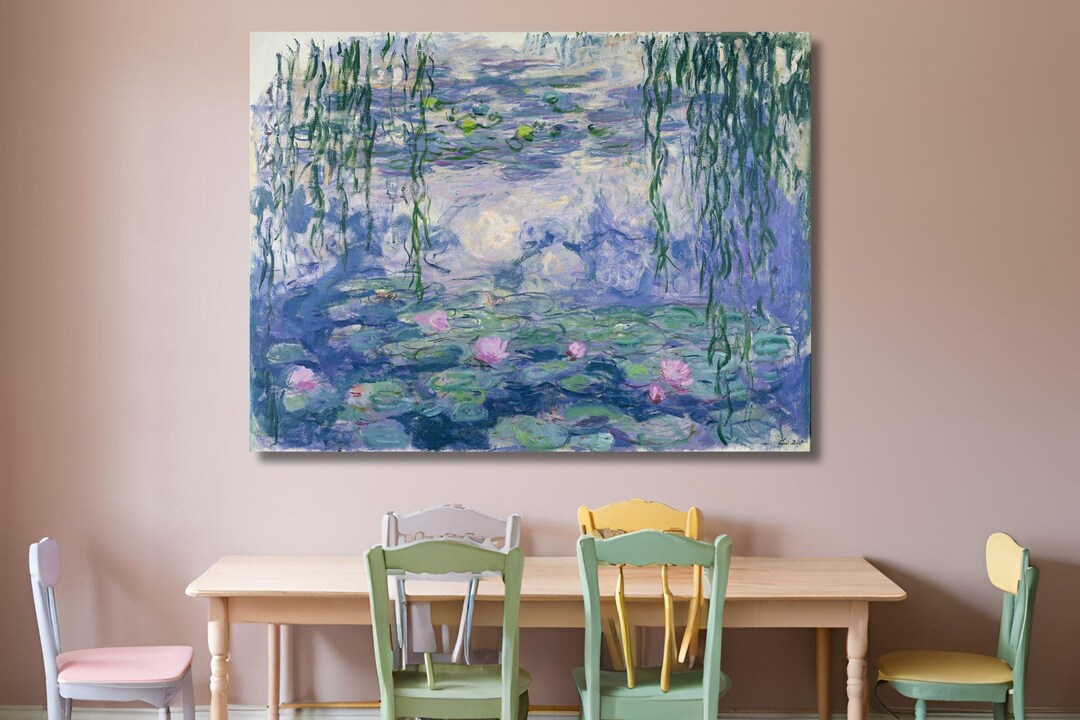 Claude Monet Water Lilies Canvas Wall Decor, Fine Art Print, Claude ...