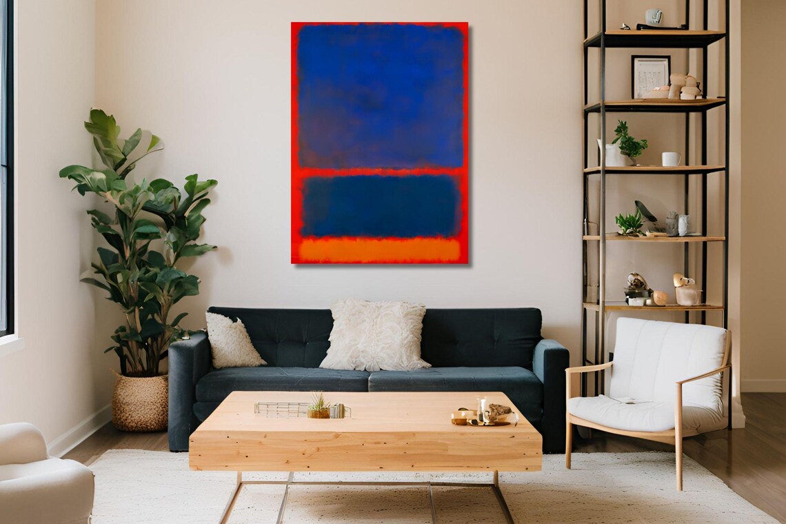 Mark Rothko 1961 Canvas Wall Art, Rothko Blue Orange Red Wall Art, Mark ...