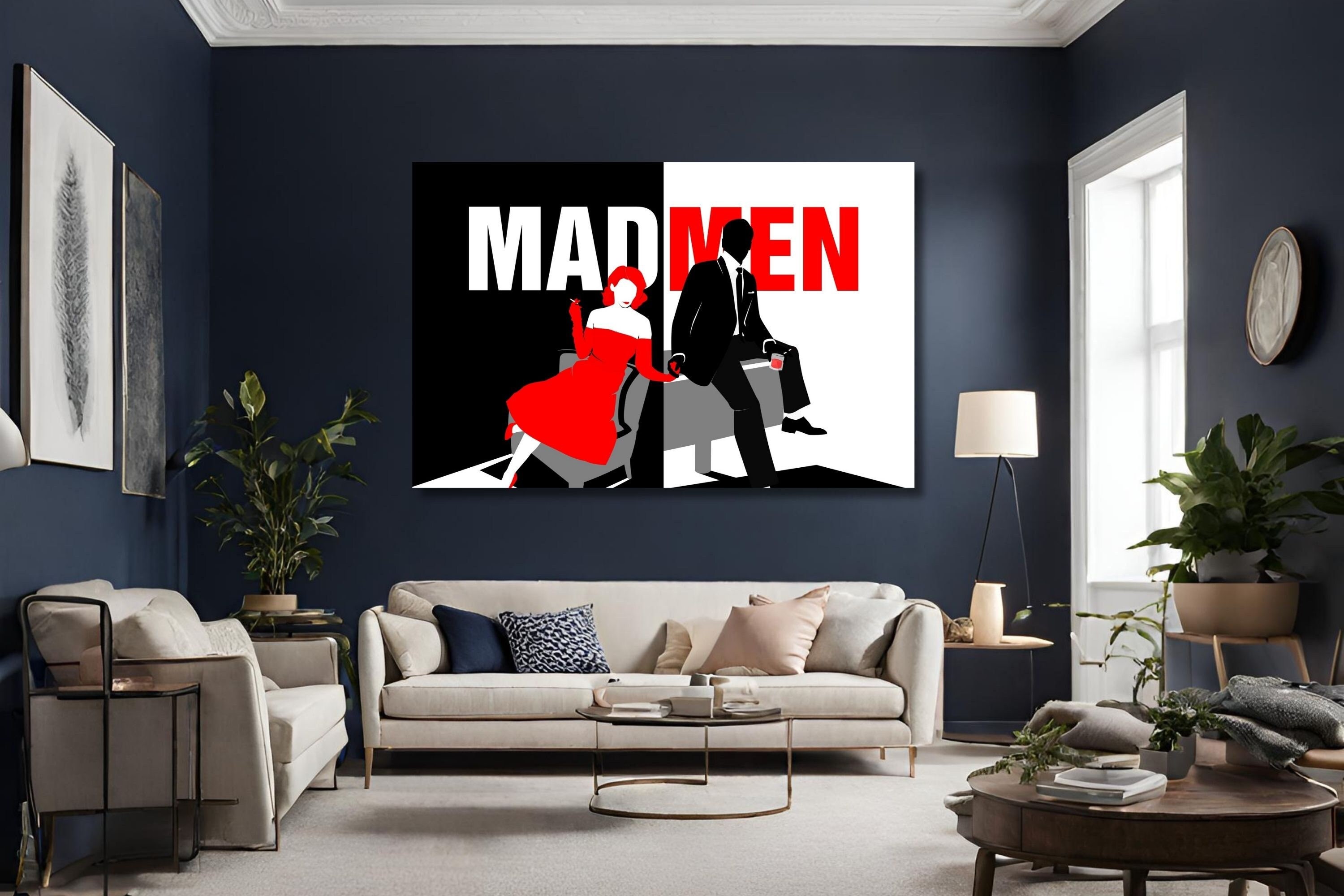 Black and Red Mad Men Wall Art,movie Tv Series,mad Mens Don Draper ...