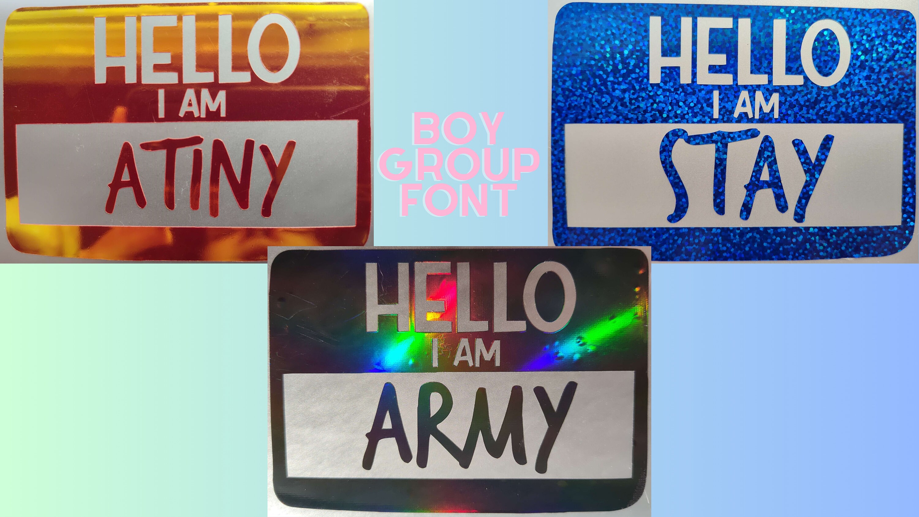 Customized Kpop Fandom Nametag Decals BTS Decals Lightstick ateez Twice ...