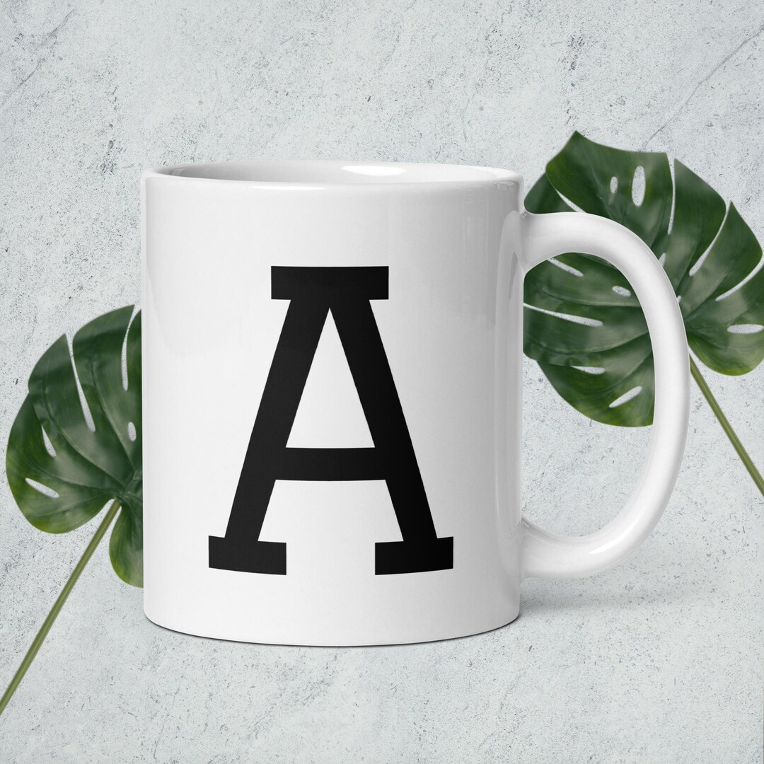 Personalized Monogram Letter A Mug, White Glossy Gift Mug - Etsy