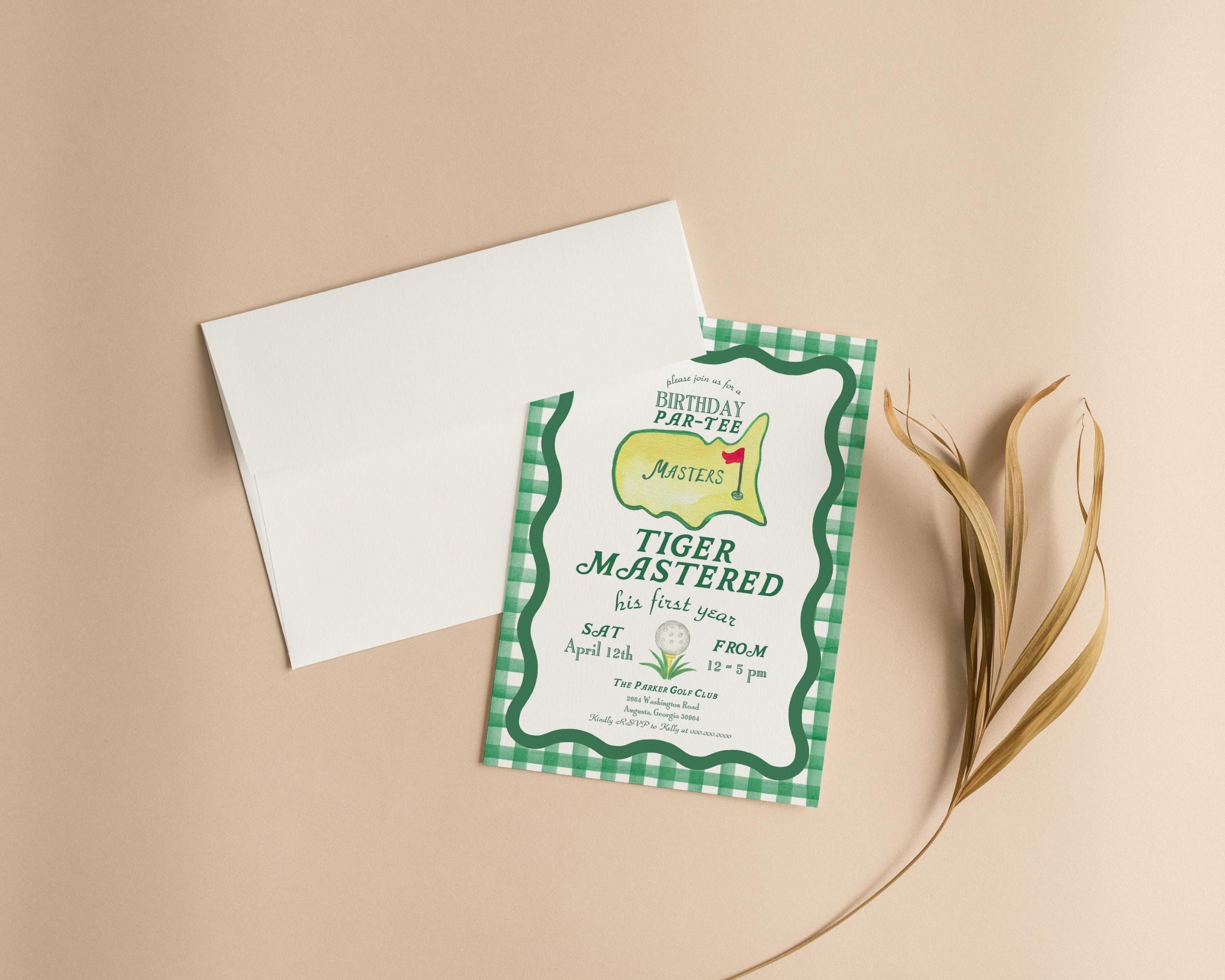 Masters Golf First Birthday Invitation | Masters Party Theme | Golf ...