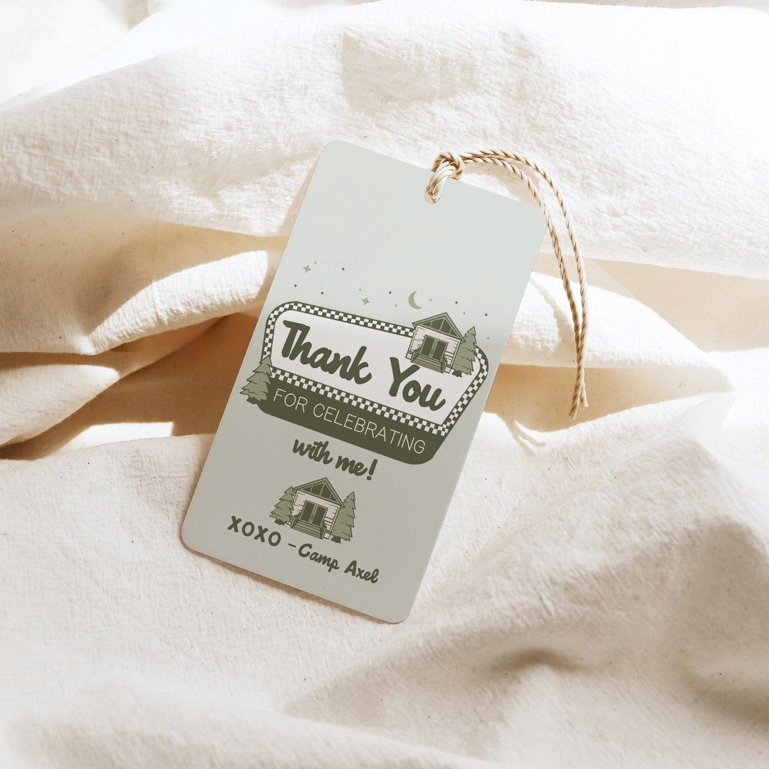 One Happy Camper Gift Tag Editable Template, Thank You Tag, Favor Tag ...