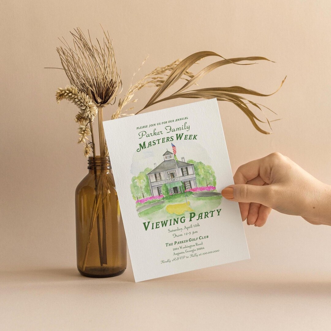 Clubhouse Masters Viewing Party Invitation Editable | Masters Party ...