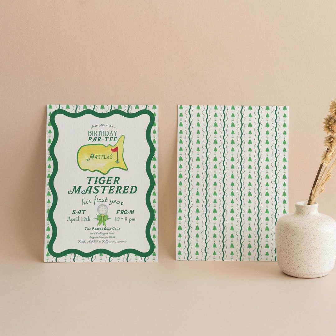 Masters Golf 1st Birthday Invitation | Masters Party Theme | Birthday ...