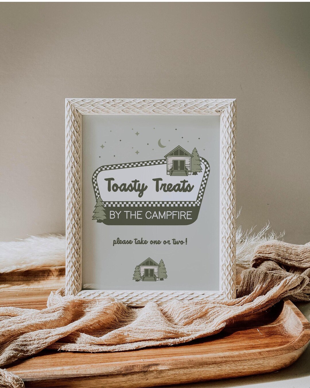 One Happy Camper Toasty Treats Sign Template, Camping Themed Birthday ...
