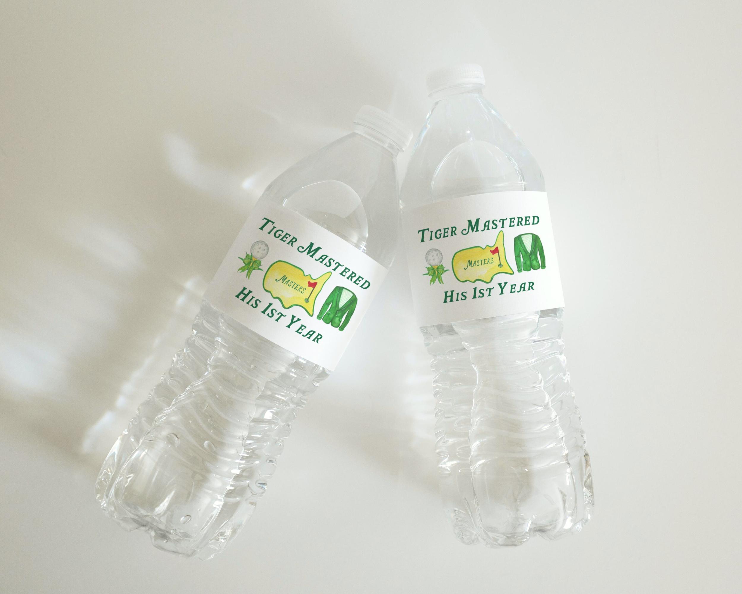 Masters Golf First Birthday Water Bottle Labels, Mastered 1st Year ...