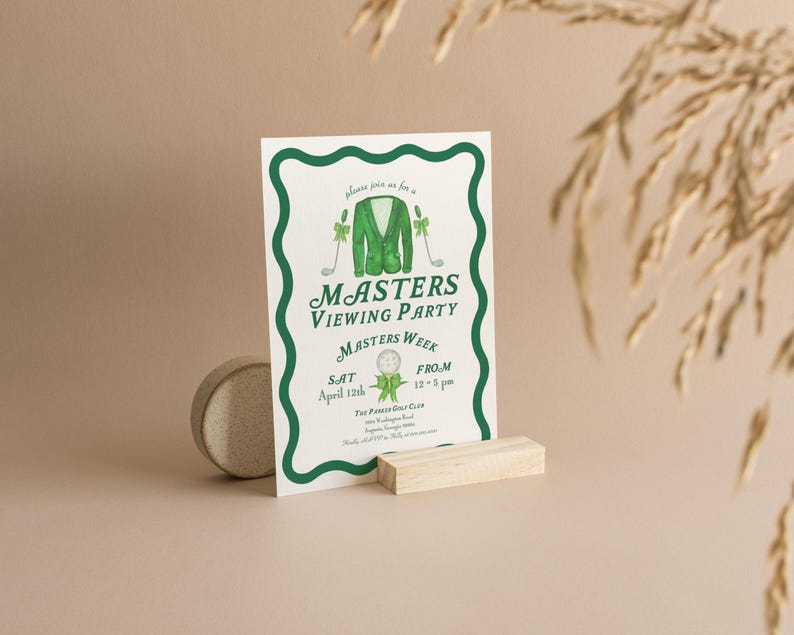 Masters Green Jacket Viewing Party Invitation, Masters Party Theme ...