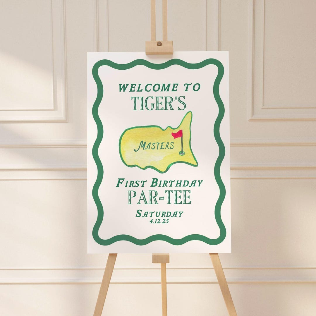 Masters Golf Birthday Welcome Sign 1st Birthday Golf Welcome Sign ...