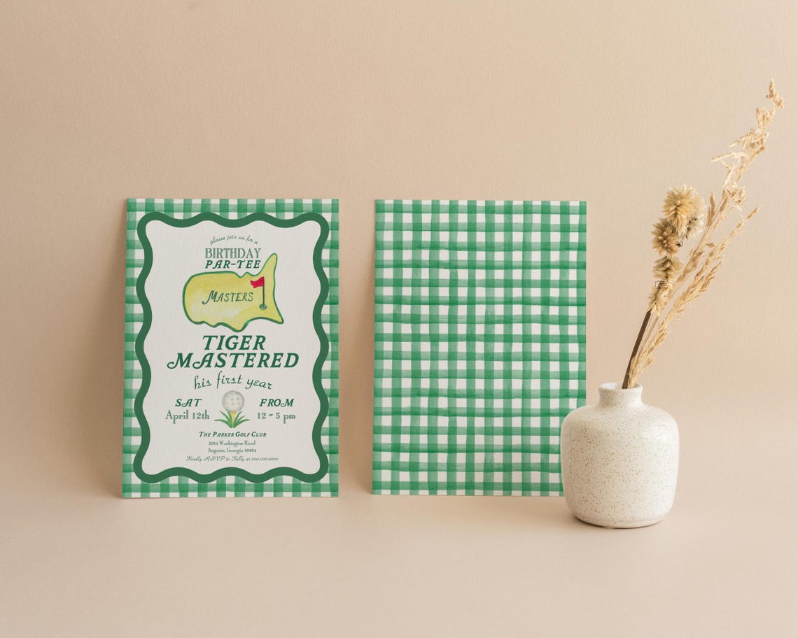 Masters Golf First Birthday Invitation | Masters Party Theme | Golf ...
