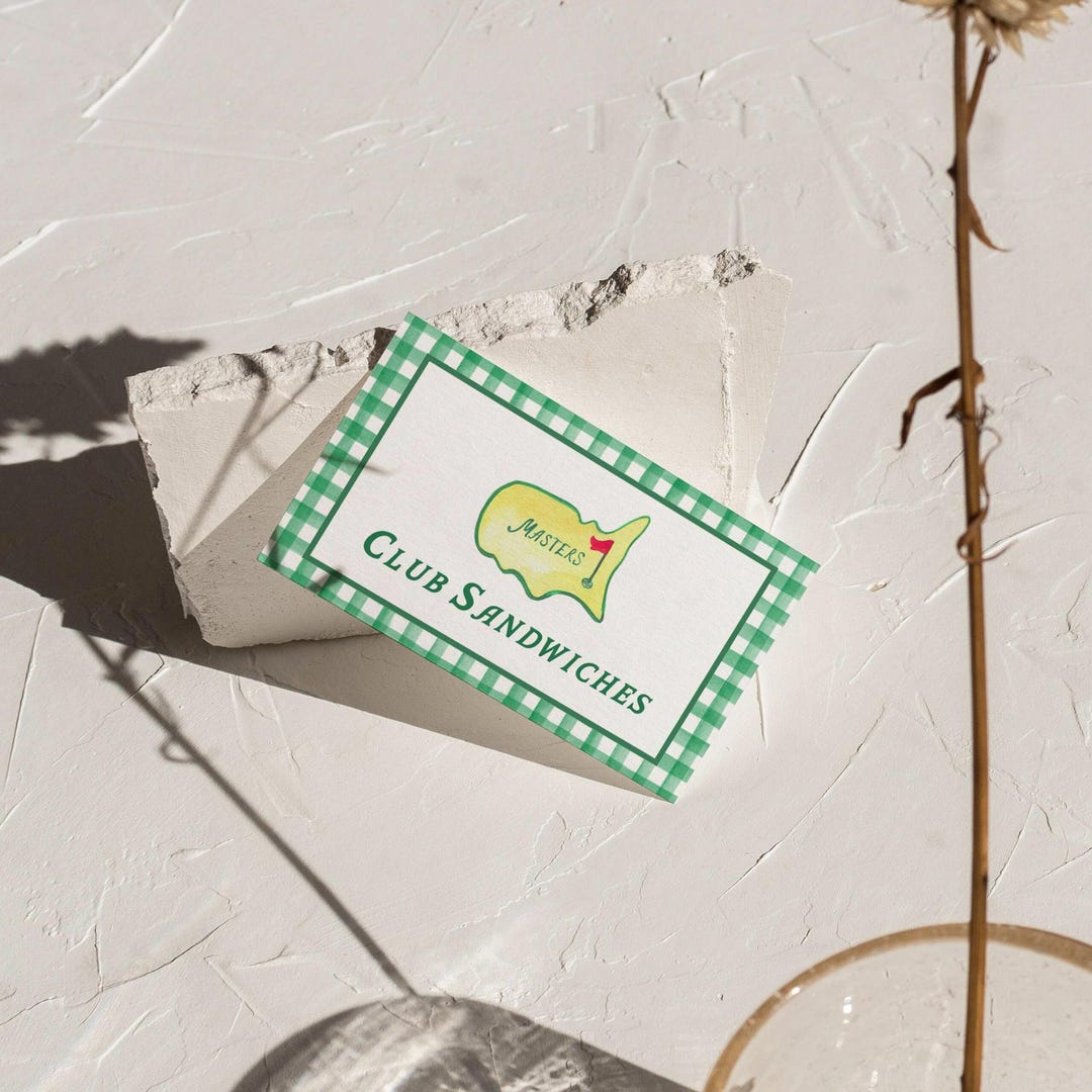 Masters Golf Place Cards Editable Printable, Golf Buffet Card, Golf ...