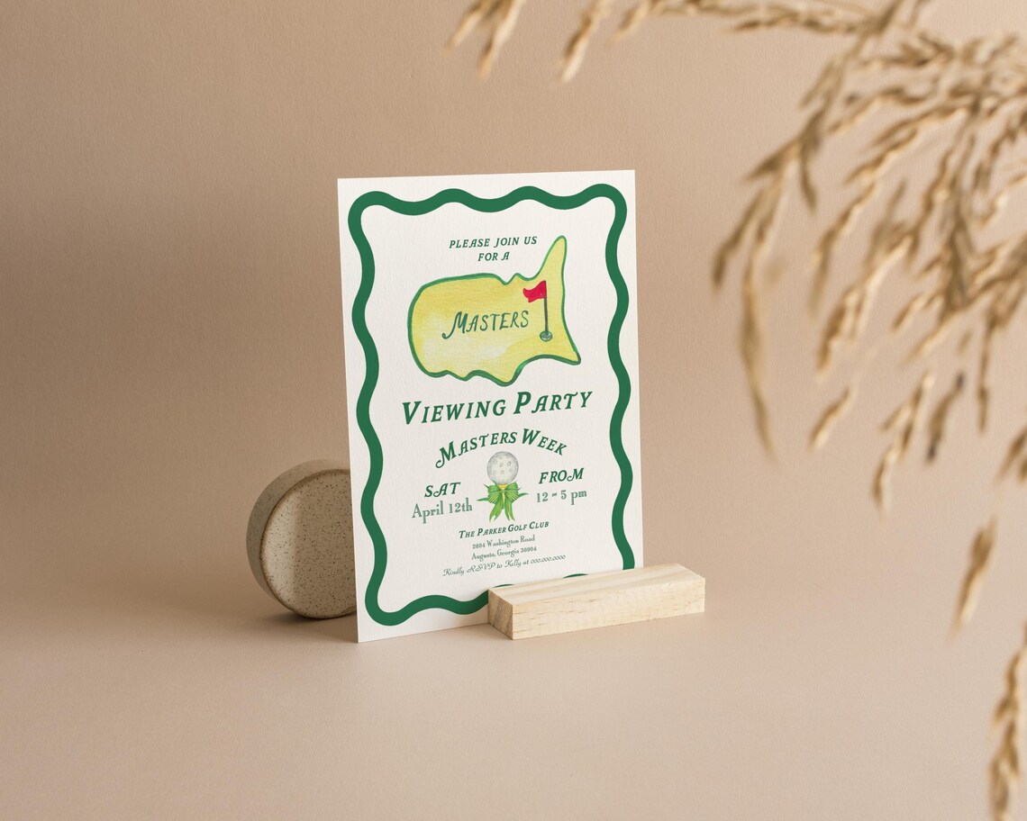Masters Viewing Party Invitation | Masters Party Theme | Golf Editable ...