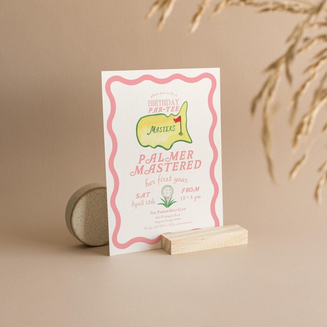 Pink Golf First Birthday Invitation | Golf Party Theme | Golf Invite ...