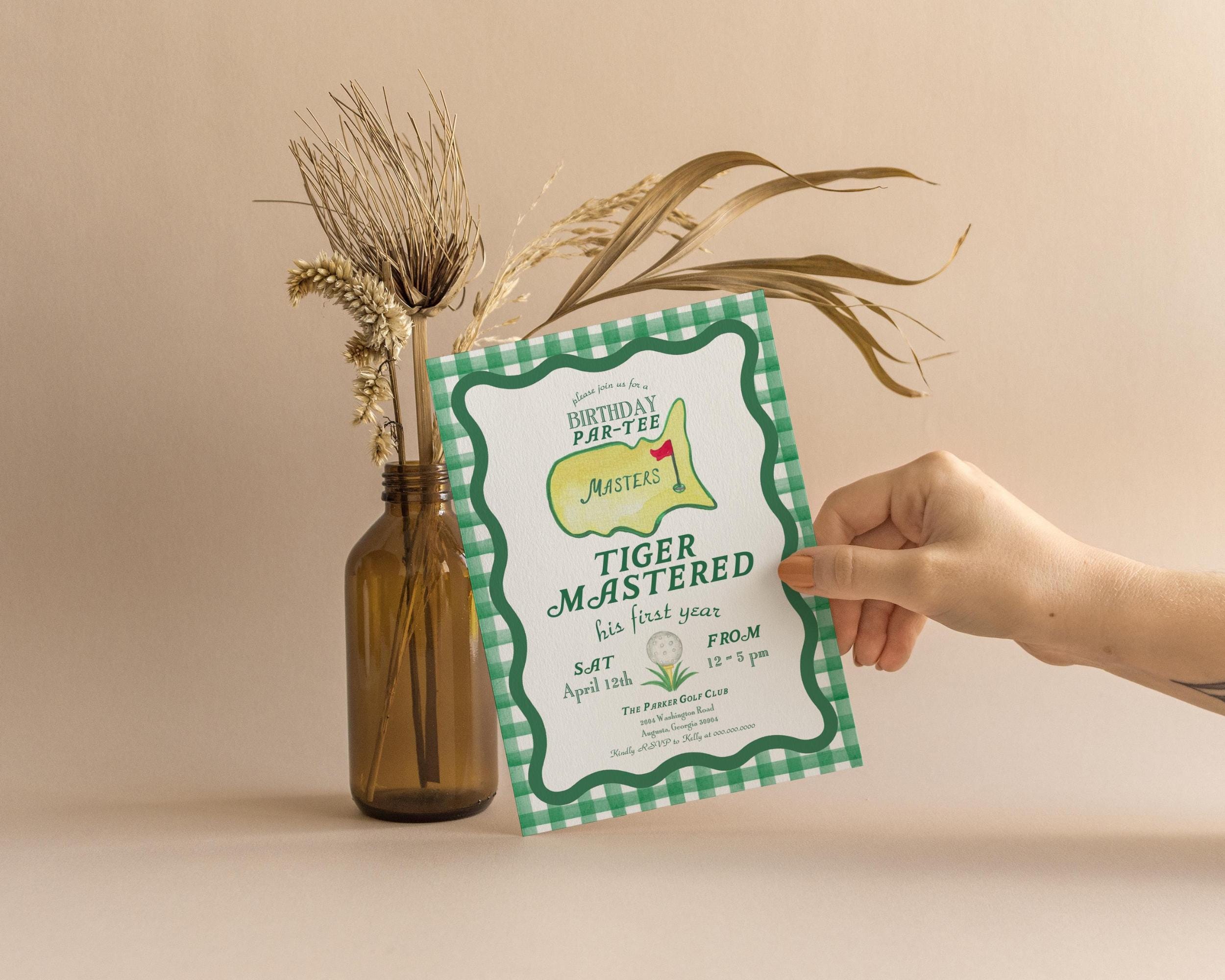 Masters Golf First Birthday Invitation | Masters Party Theme | Golf ...