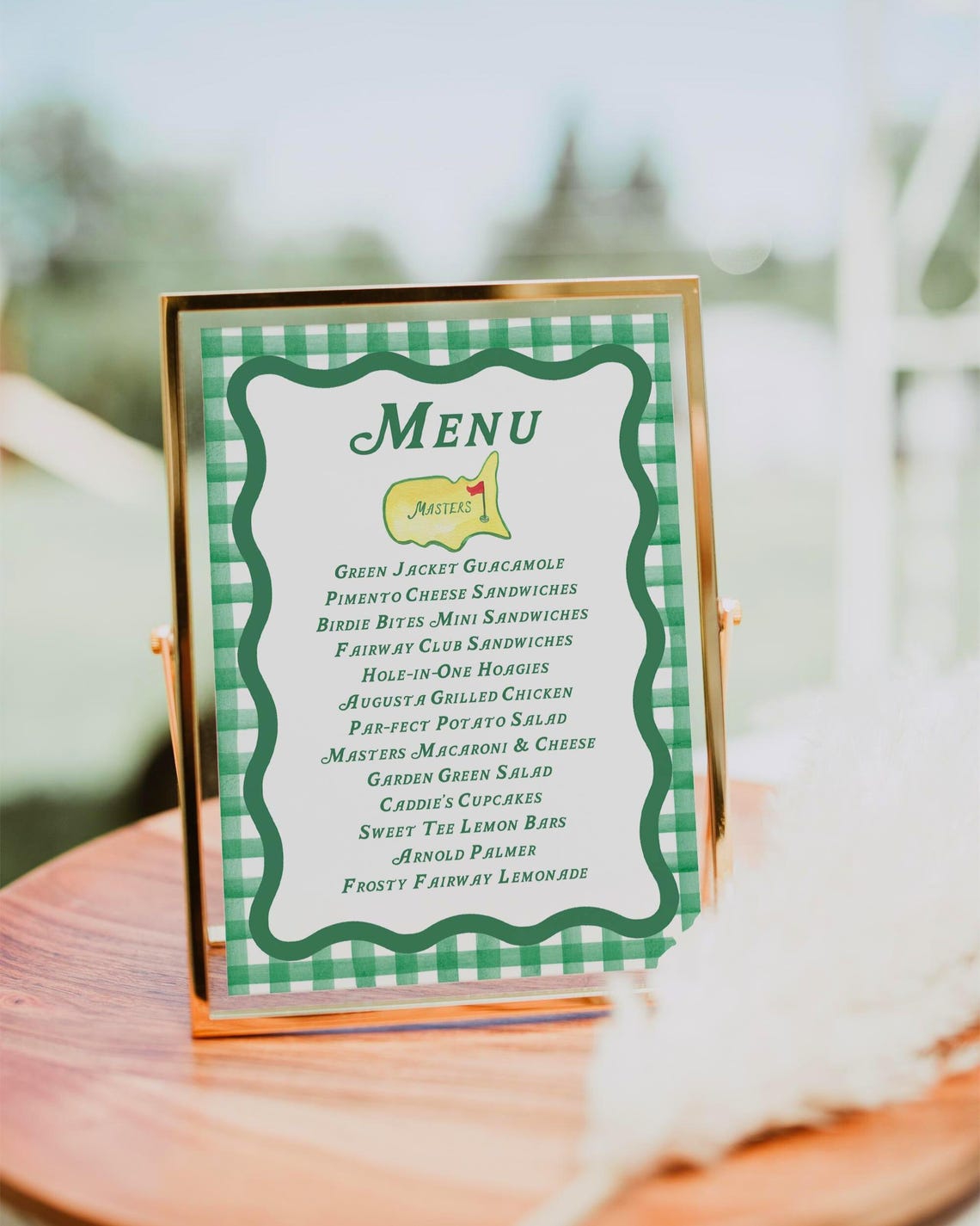Masters Party Menu Editable Template, Golf Party Menu, Golf Luncheon ...