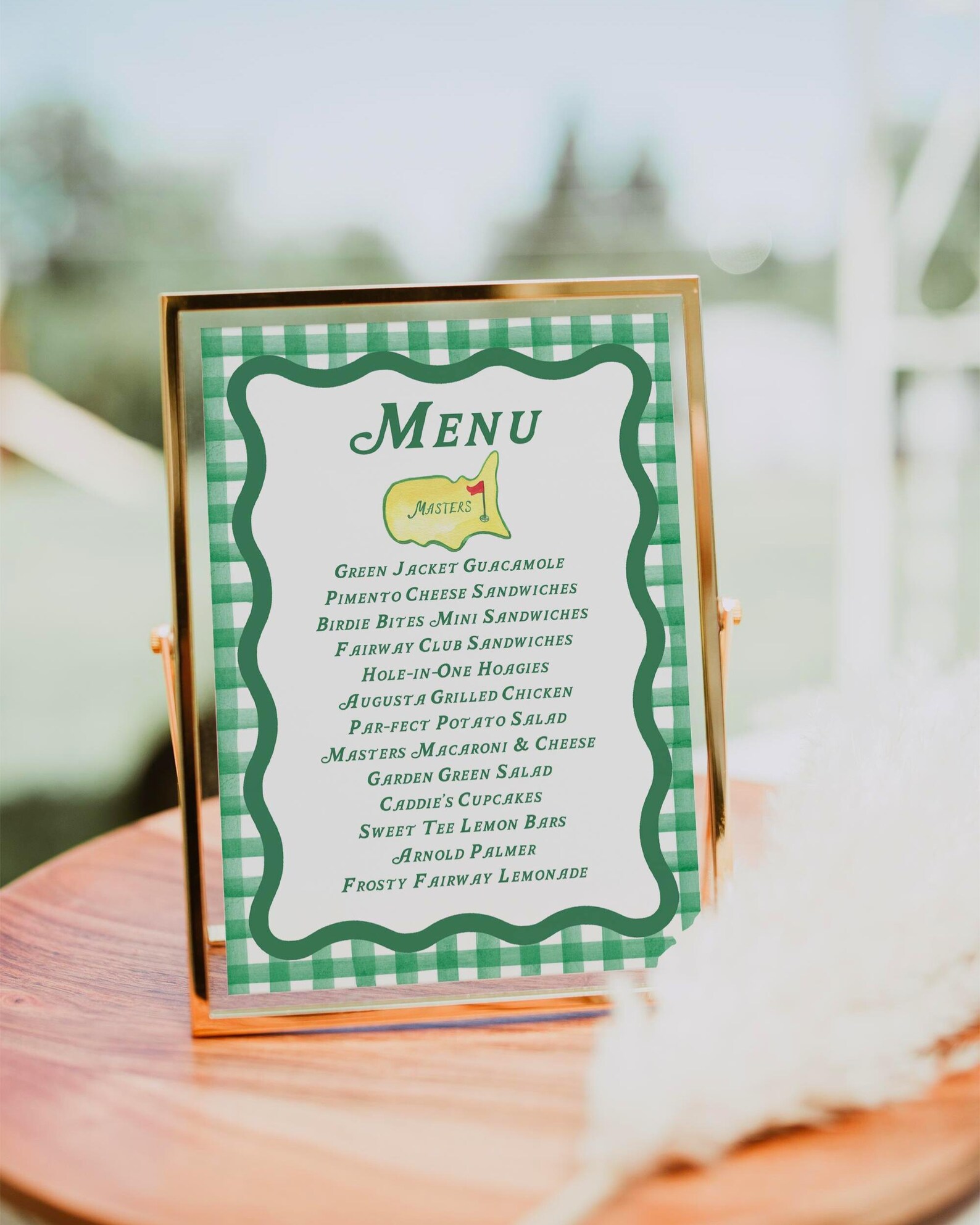 Masters Party Menu Editable Template, Golf Party Menu, Golf Luncheon ...