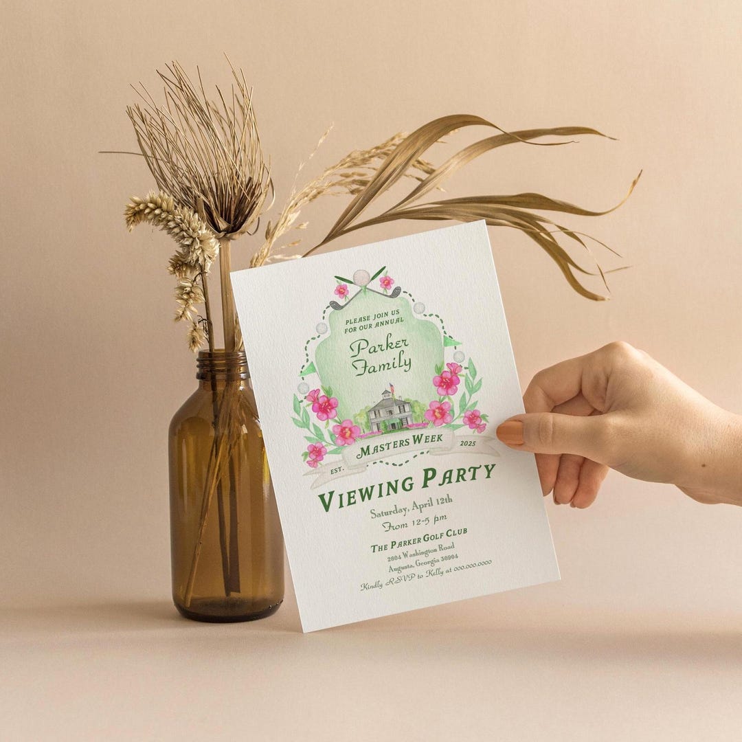 Clubhouse Masters Viewing Party Invitation Editable | Masters Party ...