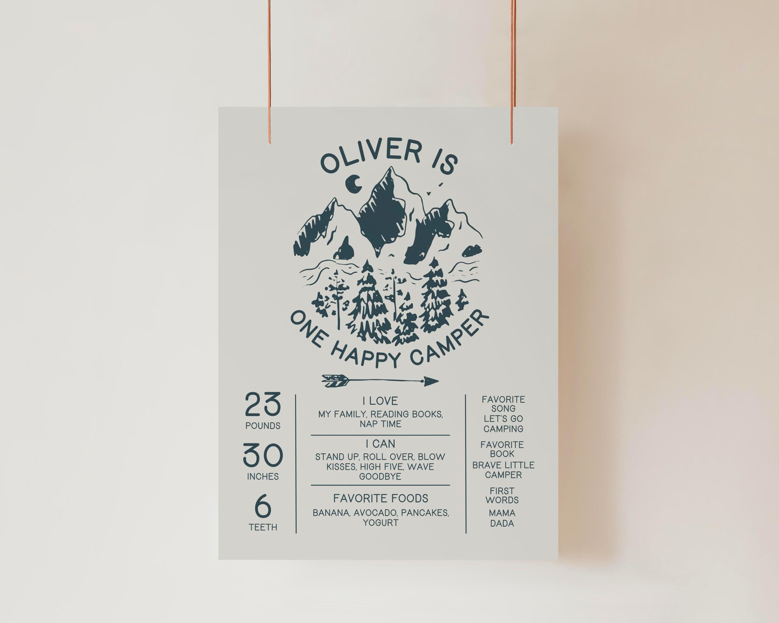 ONE Great Adventure Birthday Invitation Forest Mountains Nature First ...