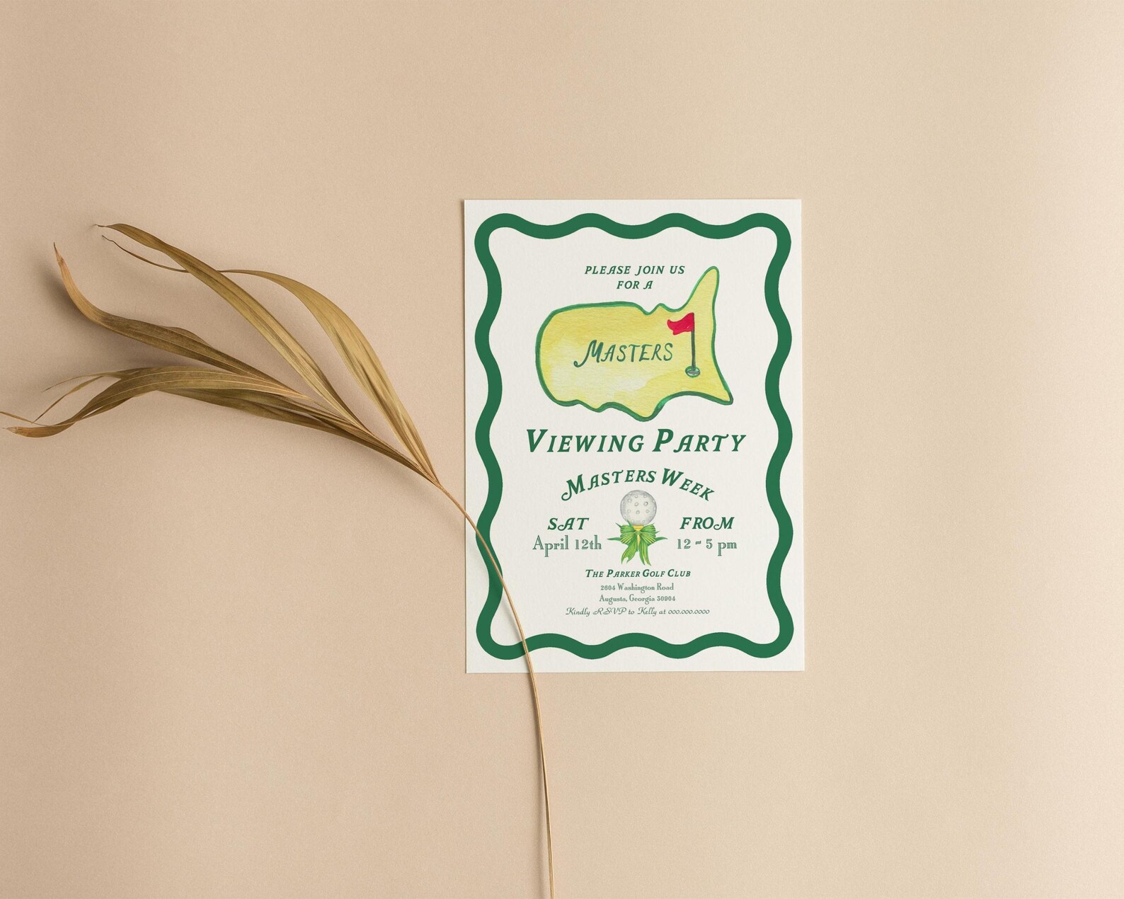 Masters Viewing Party Invitation | Masters Party Theme | Golf Editable ...