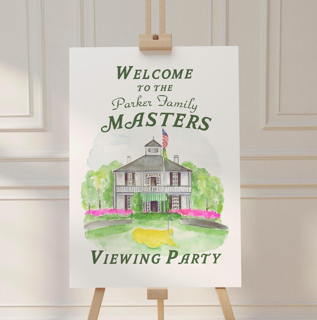 Golf Clubhouse Viewing Party Welcome Sign Editable | Viewing Party Sign ...