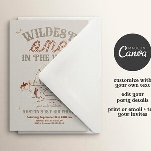 Wildest ONE in the West Invitation Template | Western First Birthday ...