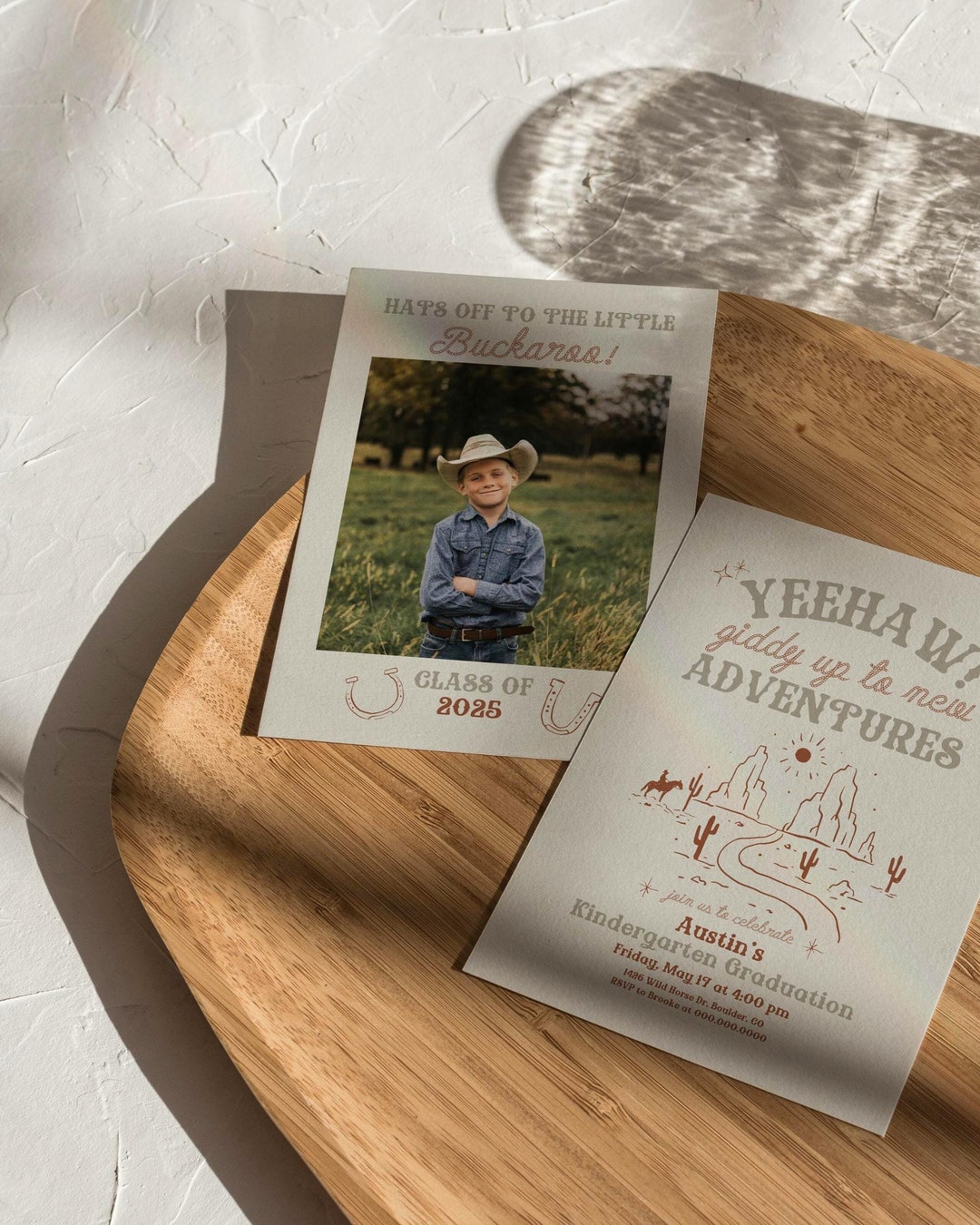 Western Graduation Invitation Editable Template | Kindergarten ...