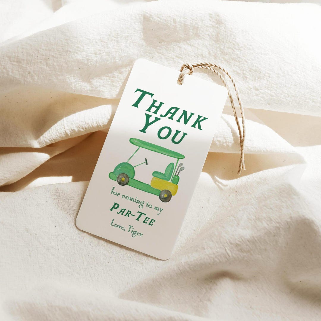 Golf Cart Gift Tag Editable Template, Golf Birthday Gift Tag, Par-tee ...