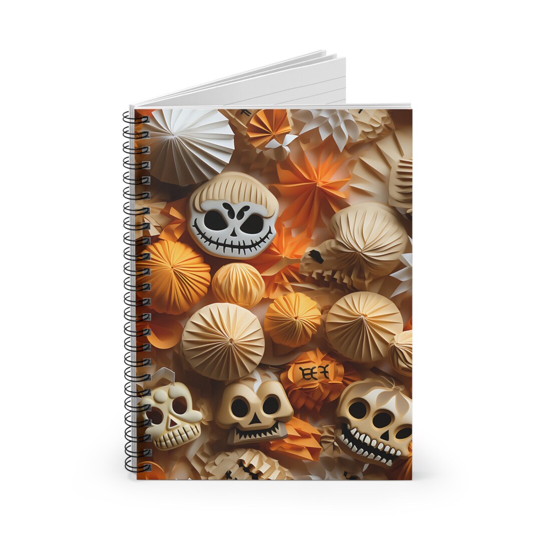 Eerie Pumpkin Pattern Notebook Halloween-inspired Unique - Etsy