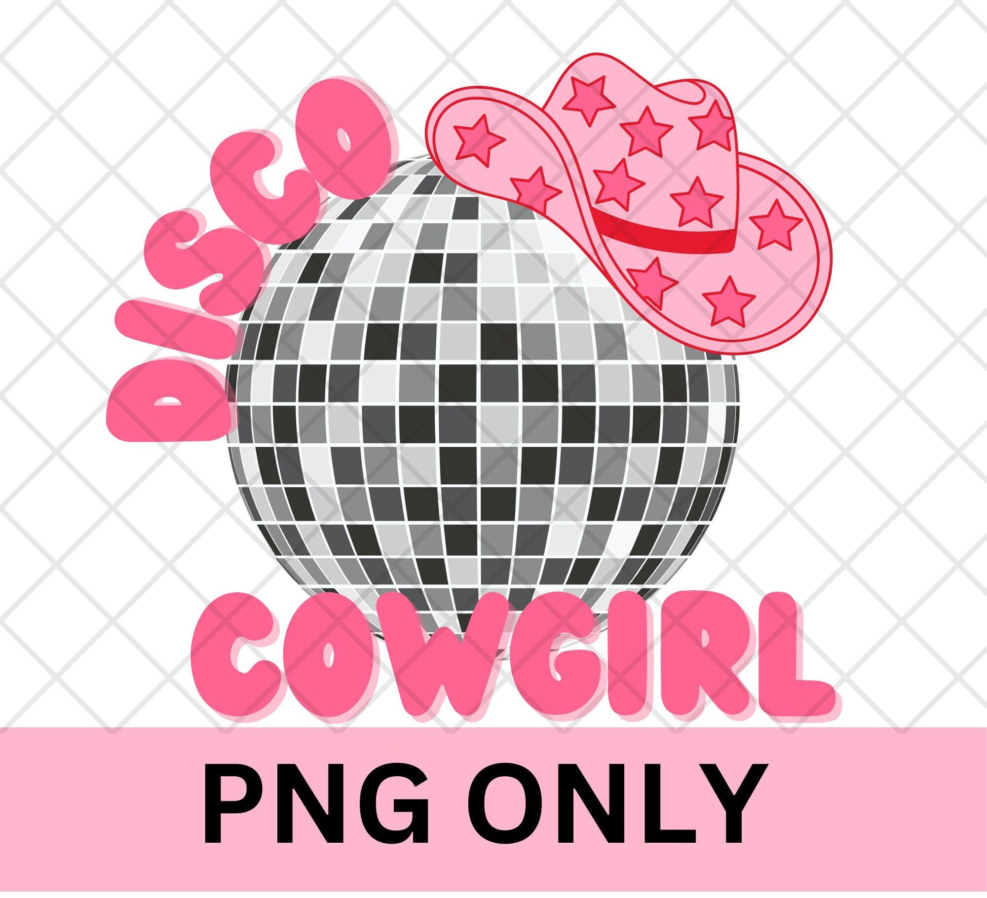 Disco Cowgirl PNG - Cowgirl Hat - PNG - Disco Ball PNG - Bachelorette ...