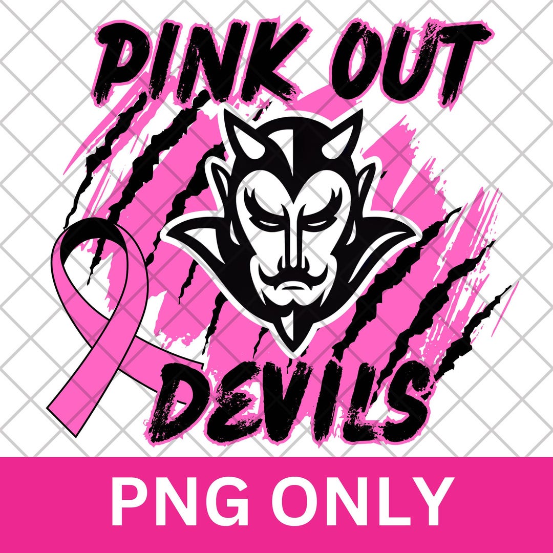 Devils Pink Out PNG Breast Cancer Awareness Mascot T-shirt Design Wear ...