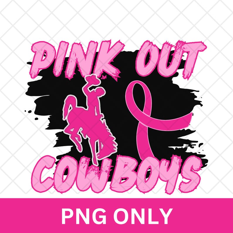 Cowboys Pink Out PNG - Black Paint Stroke - Breast Cancer Awareness ...