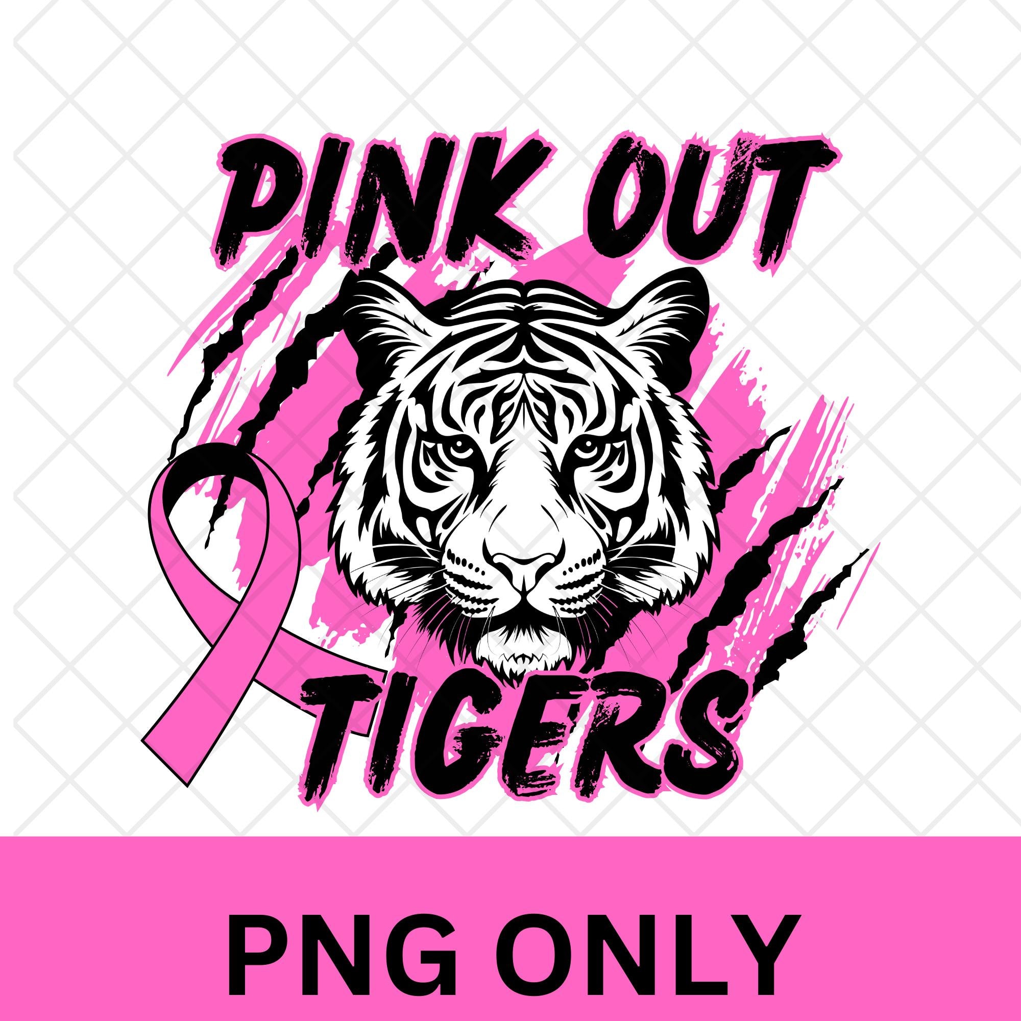 Tigers Pink Out PNG - Pink Paint Stroke - Breast Cancer Awareness ...