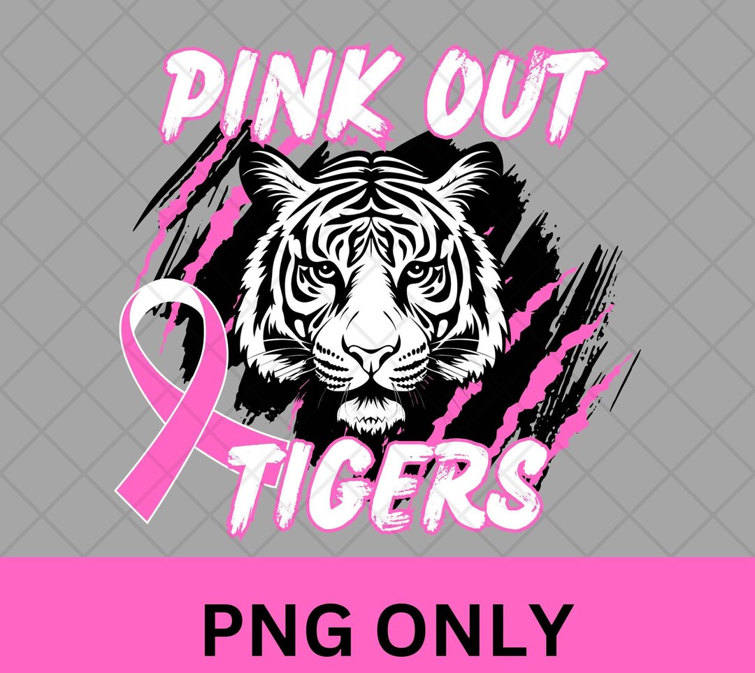 Tigers Pink Out PNG - Black Paint Stroke - Breast Cancer Awareness ...
