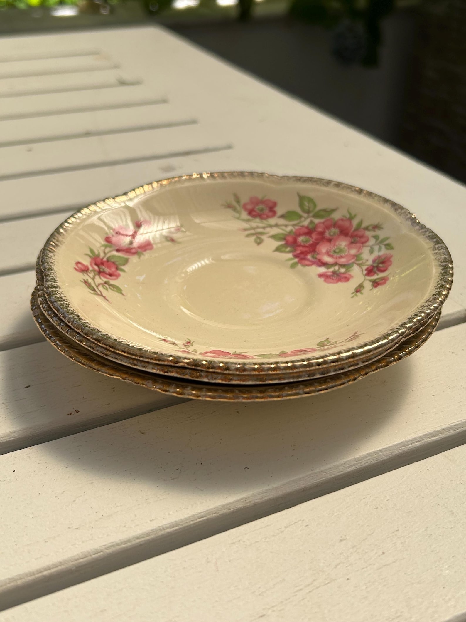 Woods Ivory Ware Inglaterra / Juego de bandeja, 4 platos de postre, 3 ...