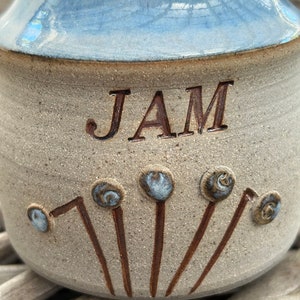 Handmade Pottery Jam Pot | Vintage 1987 | Signed by Artist | Blue and ...