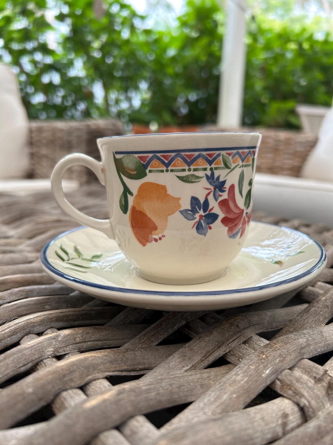 Staffordshire | Calypso | Tea Cup and Saucer | Duo | Vintage 1980s ...
