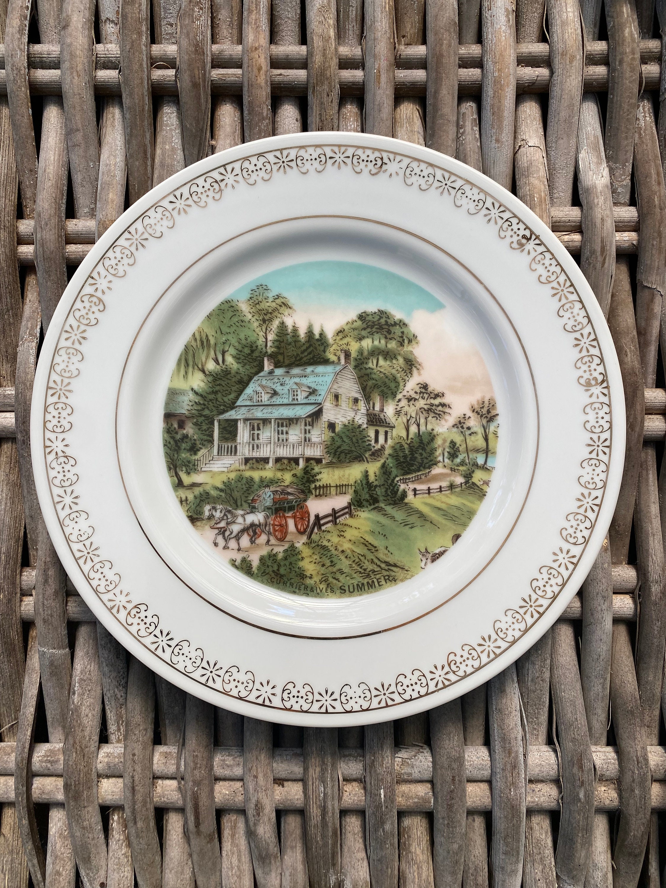 Currier and Ives Seasons Plate Collection | Set of 4 Ceramic Plates or ...