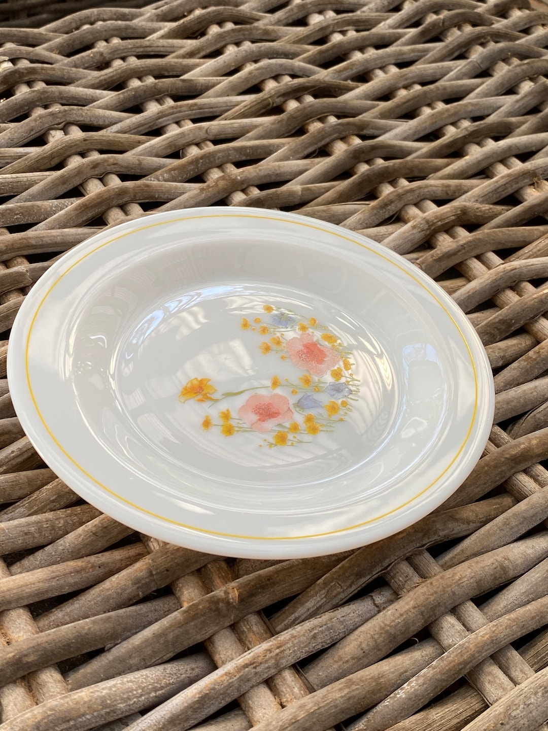 Floral Arcopal Plate | French Vintage Side Plate With Pastel Flower ...