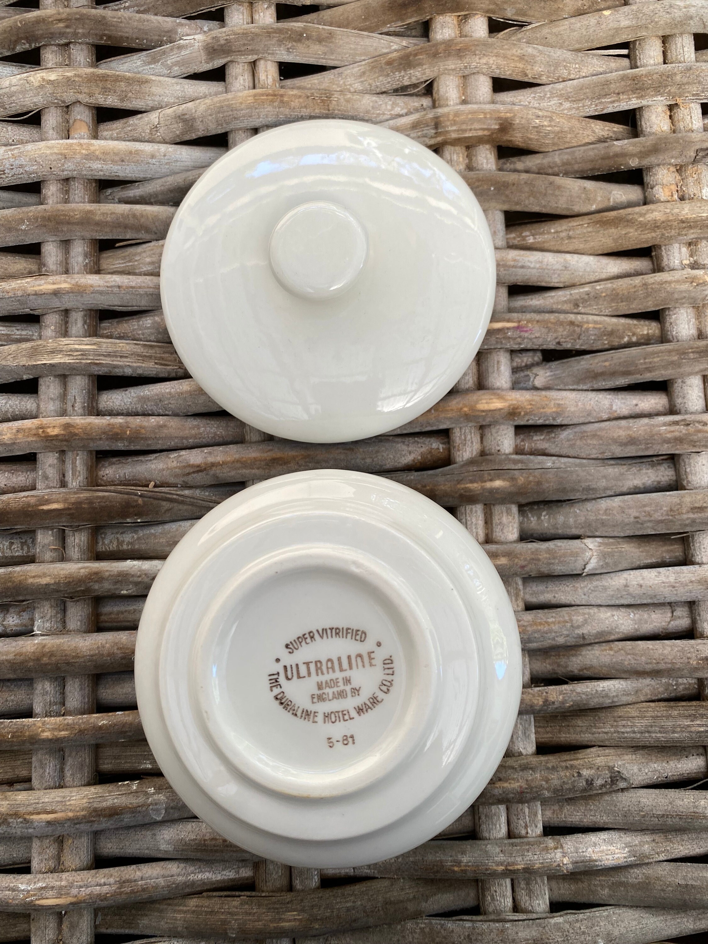 Ultraline Duraline Hotelware Sugar Bowl Super Vitrified Porcelain With ...
