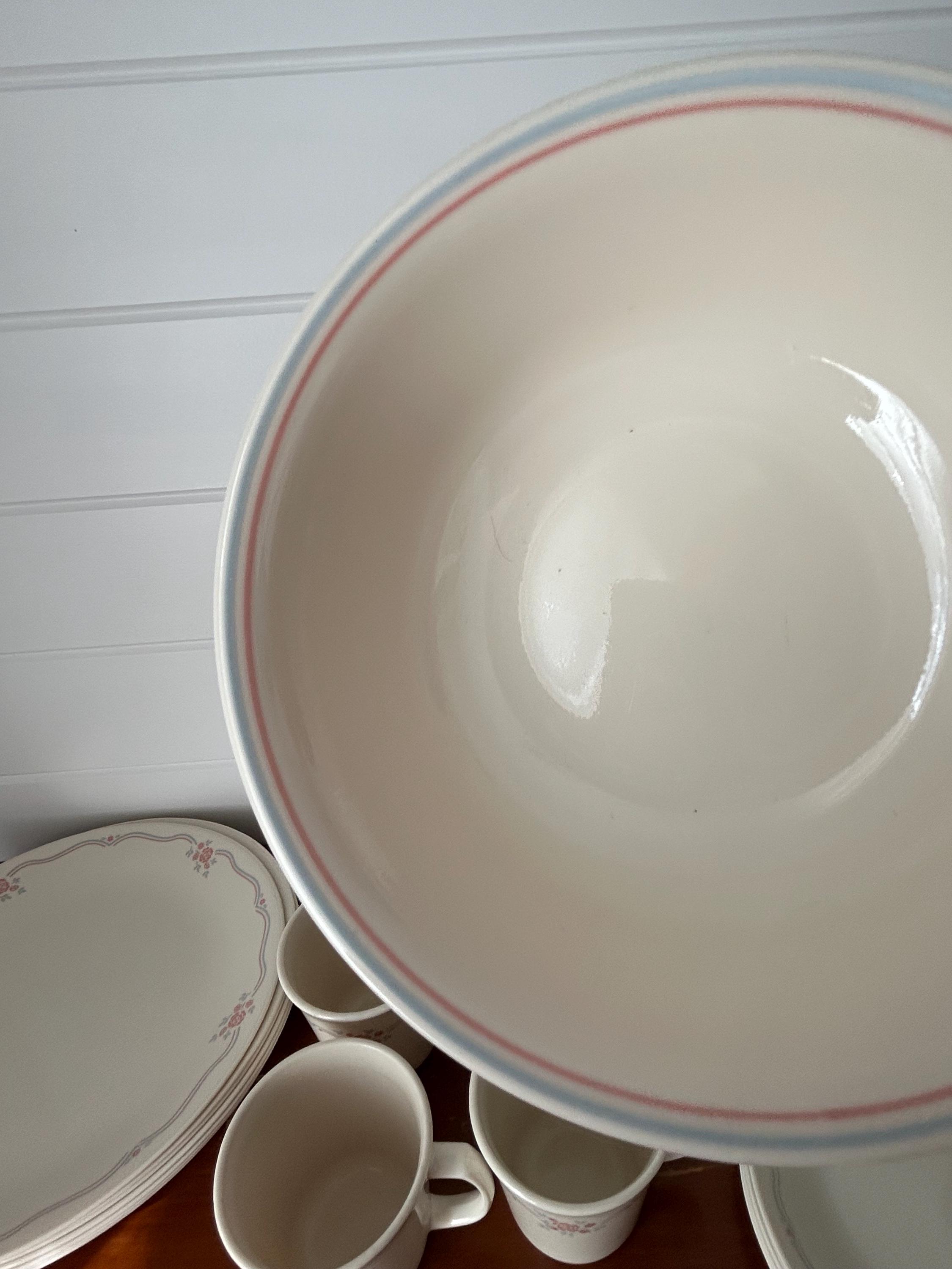 Corelle English Breakfast 24 Piece Dinner Set | Pink Rose Pattern ...