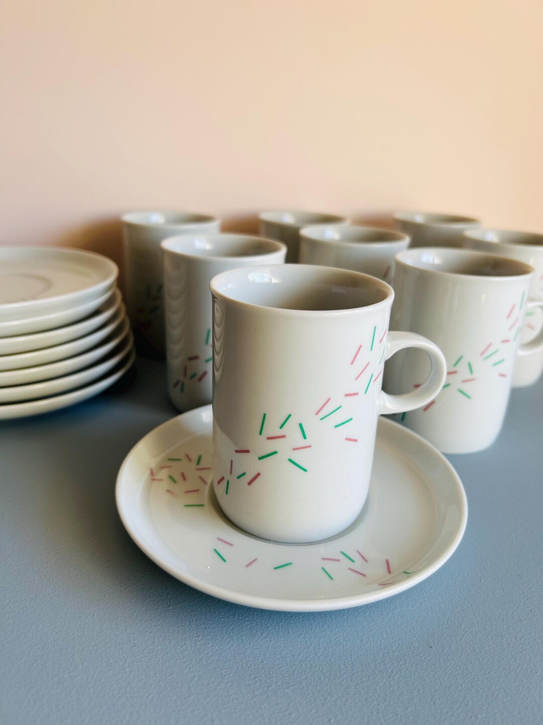 Eschenbach West Germany| Tea Duos | Tall Porcelain Mugs With Saucers ...